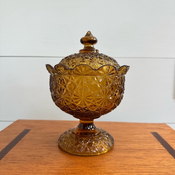 Dining | Vintage Amber Glass Candy Dish | Poshmark